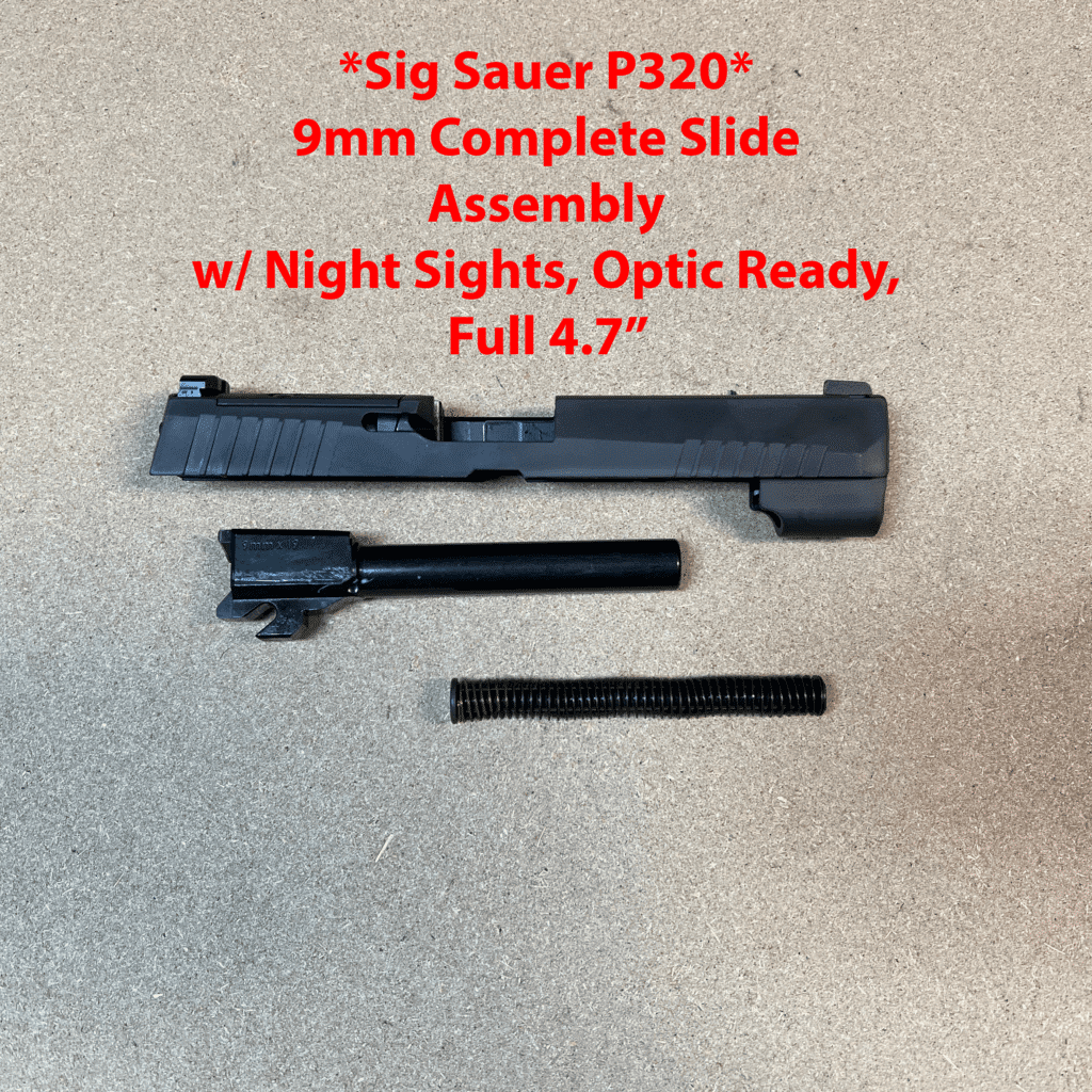 Sig Sauer P320 9mm Complete Slide Assembly W/ Night Sights, Optic Ready, Full 4.7" – TCM Stock