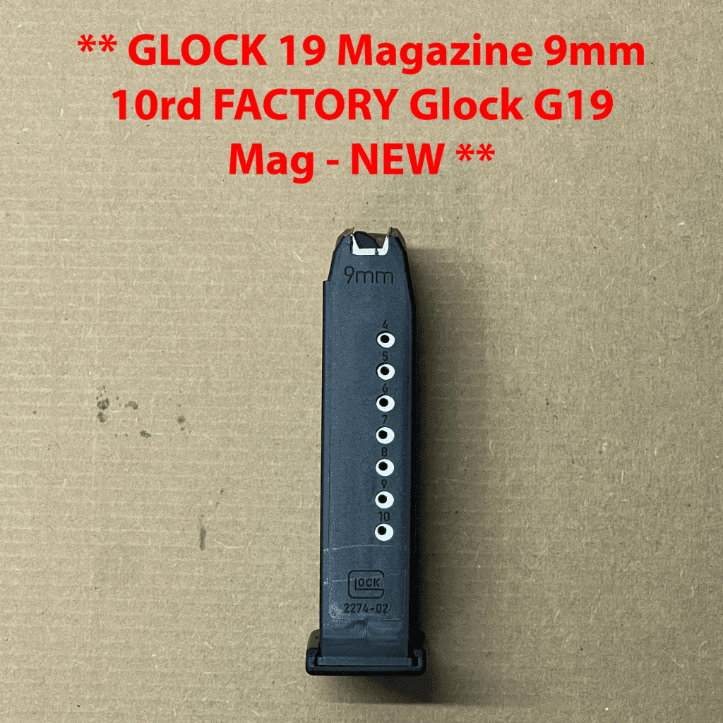 Glock Factory Magazine OEM - For Glock G19 Gen 3 & 4 - 9mm - 10 Round ...