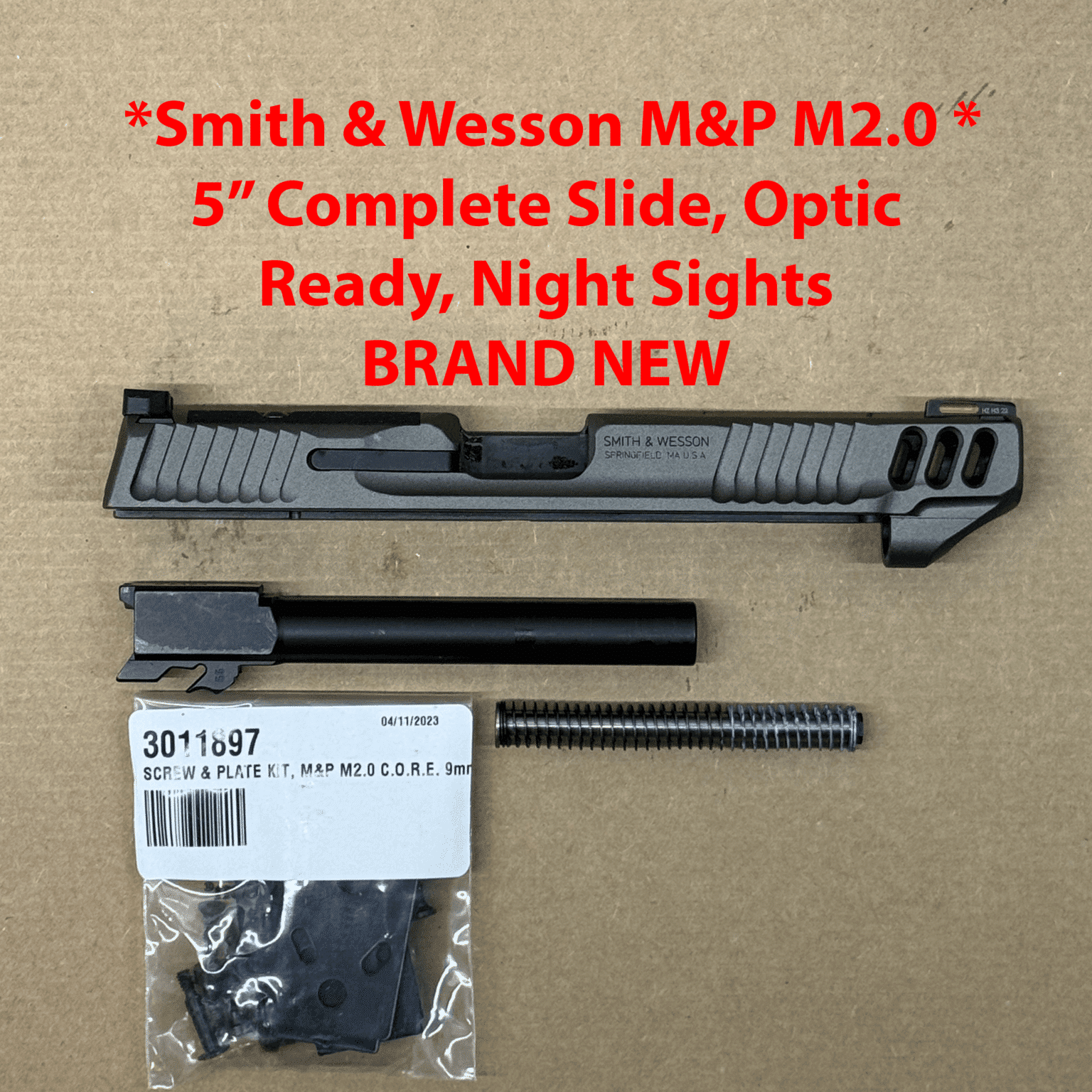 S&W M&P SHIELD Plus 4" 9mm CARRY COMP Optics Ready Slide Assembly ...