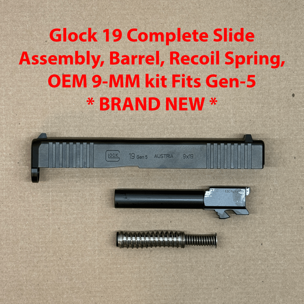 Glock 19 Gen 5 OEM Complete Slide Assembly – Barrel & Recoil Spring ...