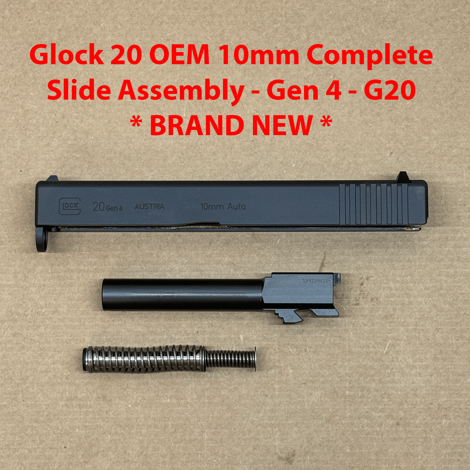 Glock 20 Gen 4 OEM 10mm Complete Slide Assembly – Includes Recoil ...