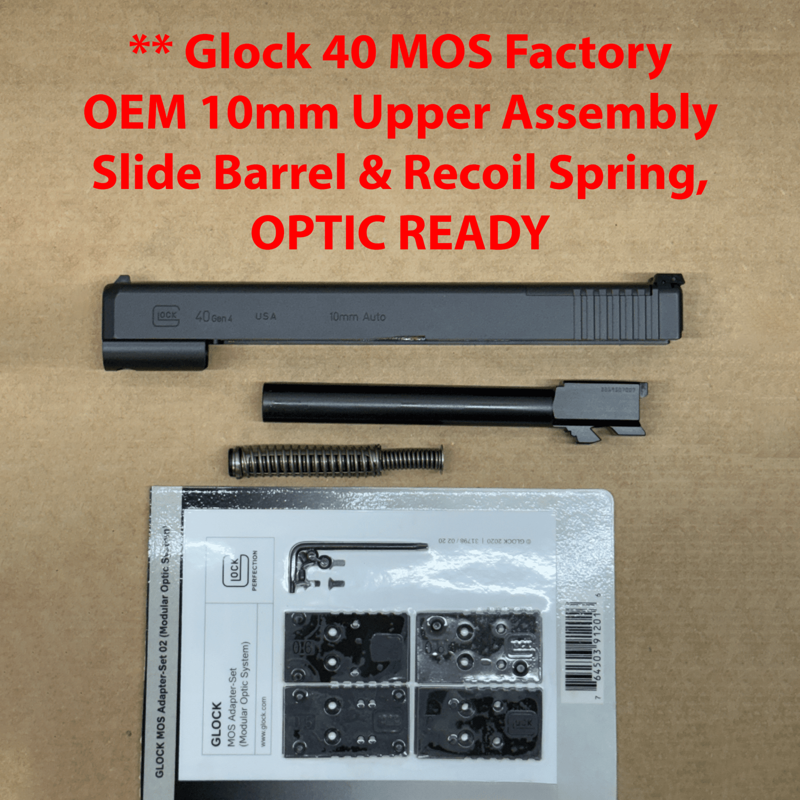 Glock 40 MOS OEM Complete Slide Assembly - Gen 4 - 10mm - Factory Upper ...